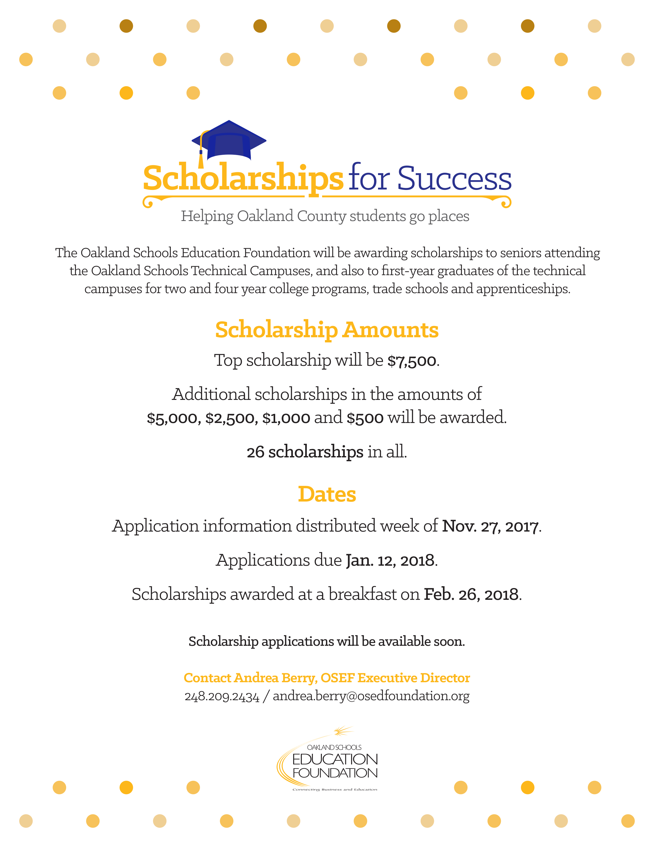 Scholarships for Success Breakfast Flyer - Waseem Hammoud