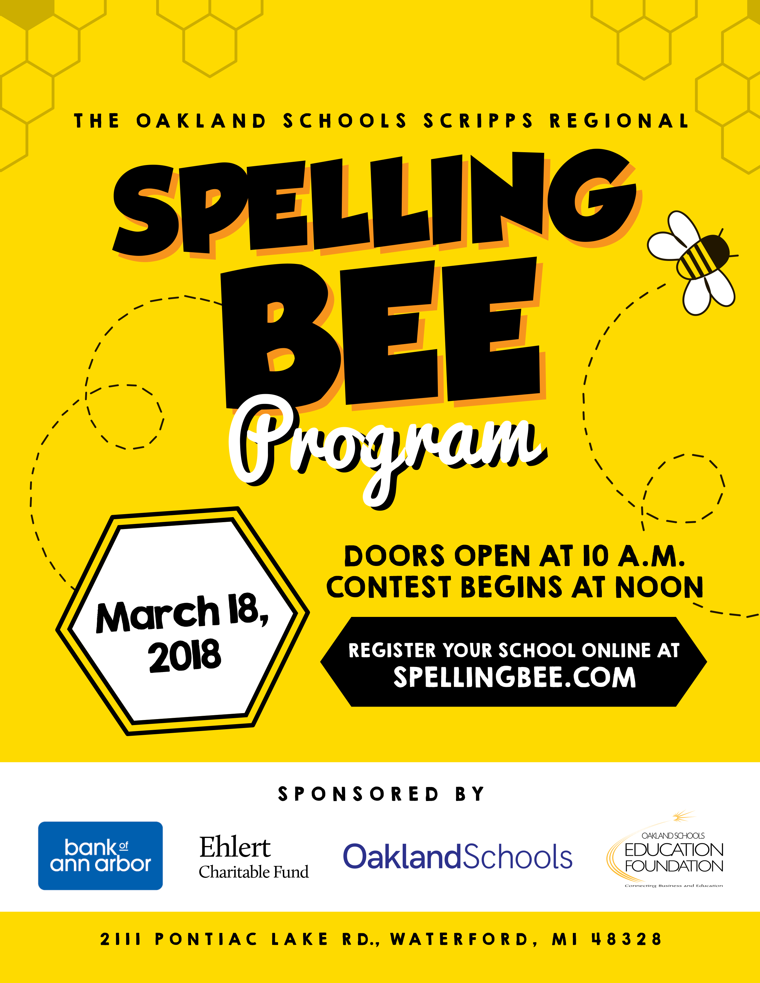 Oakland Schools Scripps Spelling Bee Flyer - Waseem Hammoud